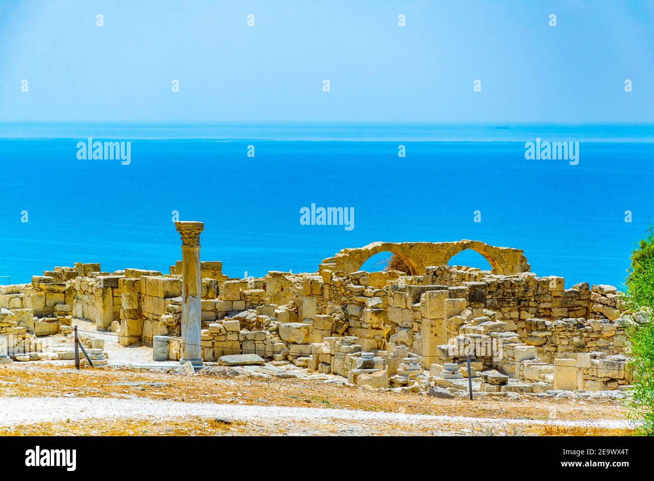Ruins of an early christian basilica situated at ancient kourion site ...