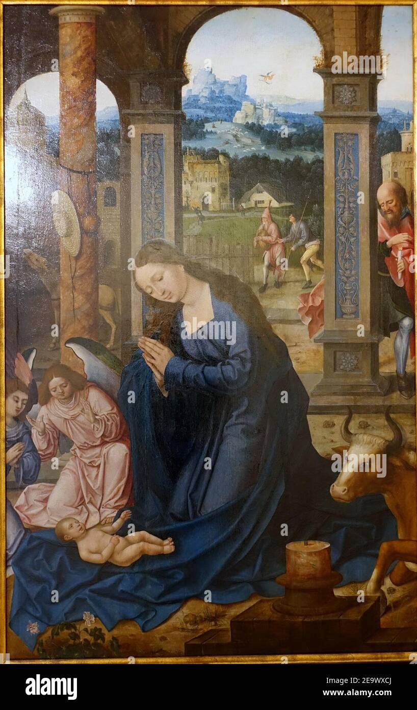 Nativity, altarpiece from the Mosteiro de Celas, Flemish, 1510-1525 ...
