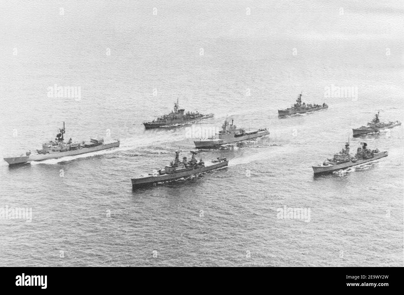 NATO Standing Naval Force Atlantic ships underway in 1974 Stock Photo ...