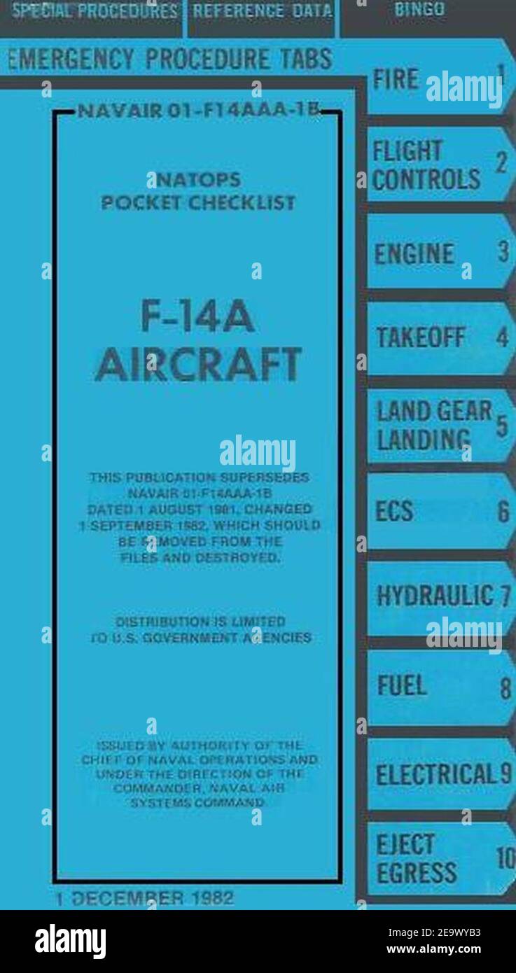 NATOPS Pocket Checklist cover Stock Photo - Alamy