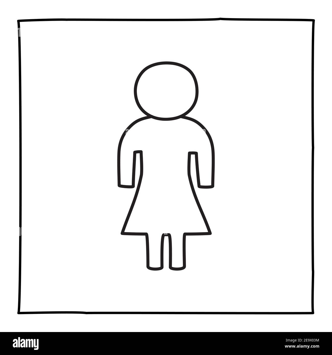 Doodle man or genderless person icon or logo, hand drawn with thin ...