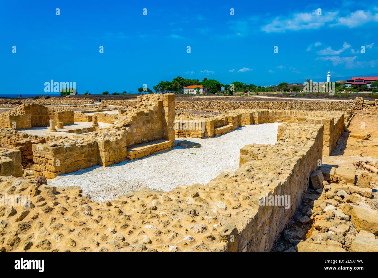 Ruins of Theseus house at Paphos Archaeological Park on Cyprus Stock ...