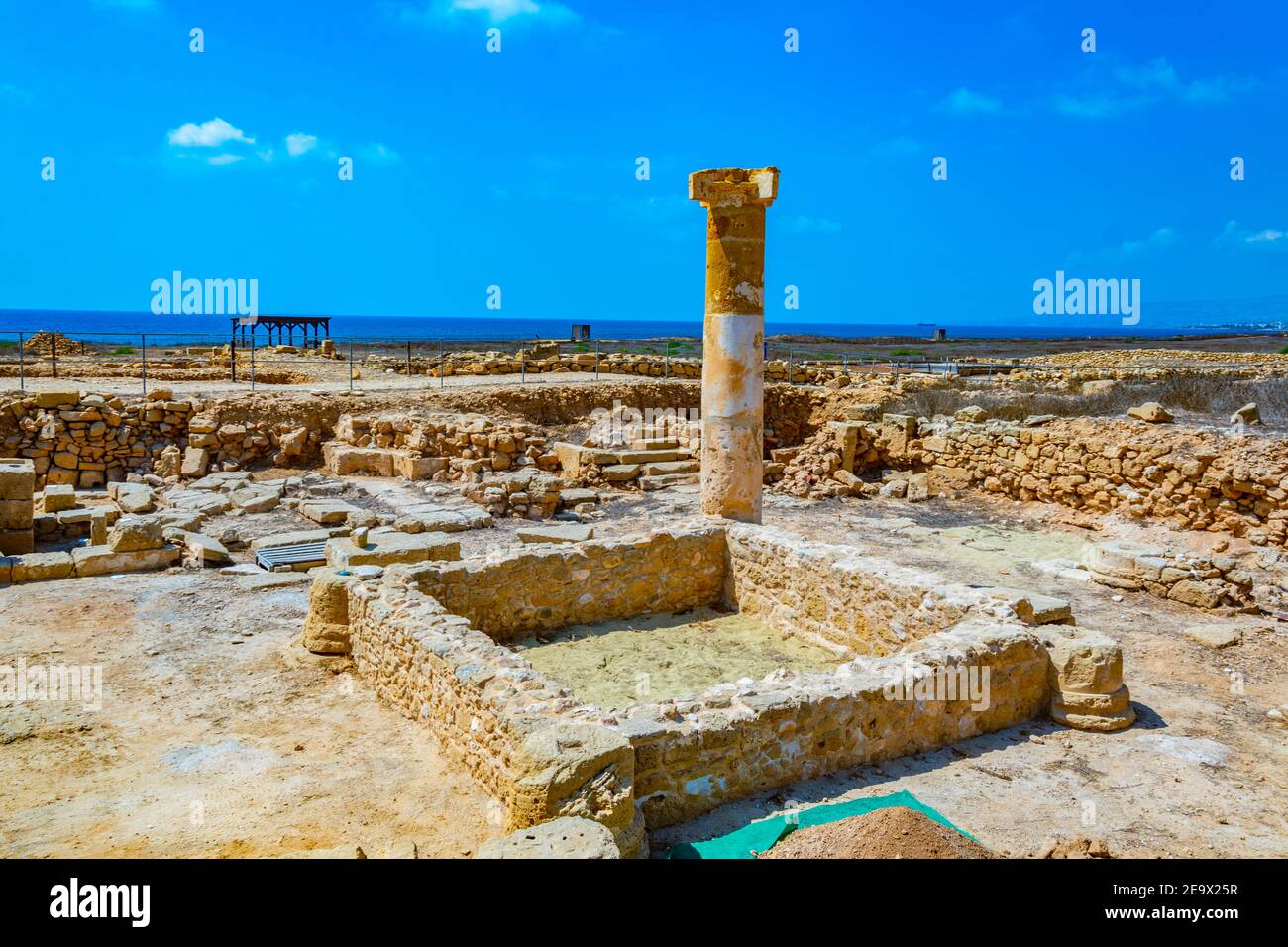 Ruins of Theseus house at Paphos Archaeological Park on Cyprus Stock ...
