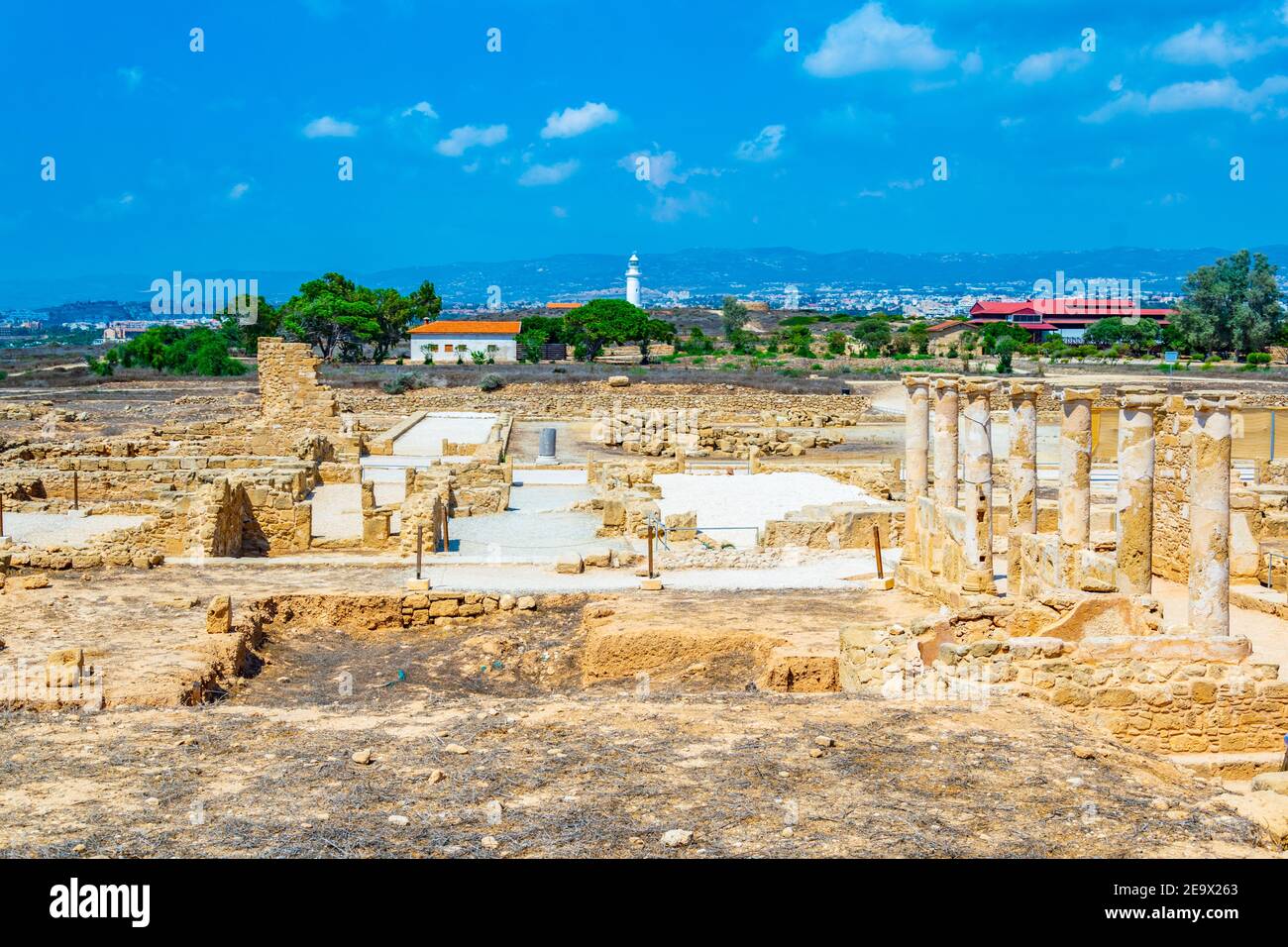Ruins of Theseus house at Paphos Archaeological Park on Cyprus Stock ...
