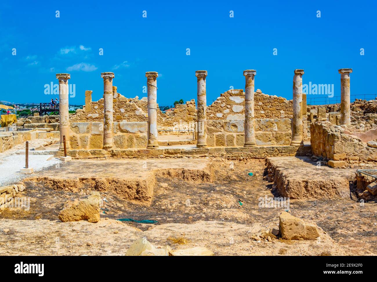 Ruins of Theseus house at Paphos Archaeological Park on Cyprus Stock ...