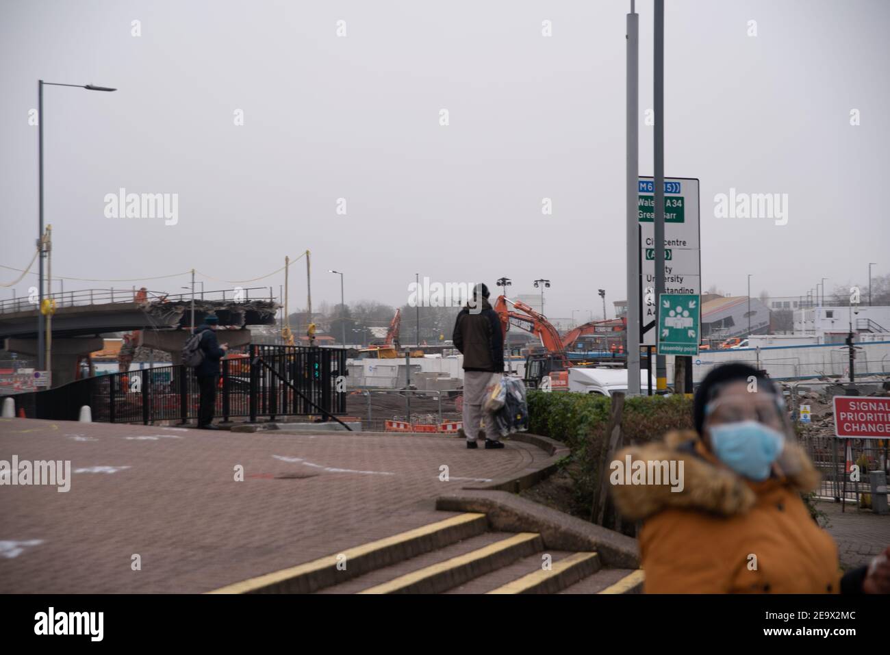 Birmingham, UK. 6th February 2021: Perry Barr Flyover passing by one of ...