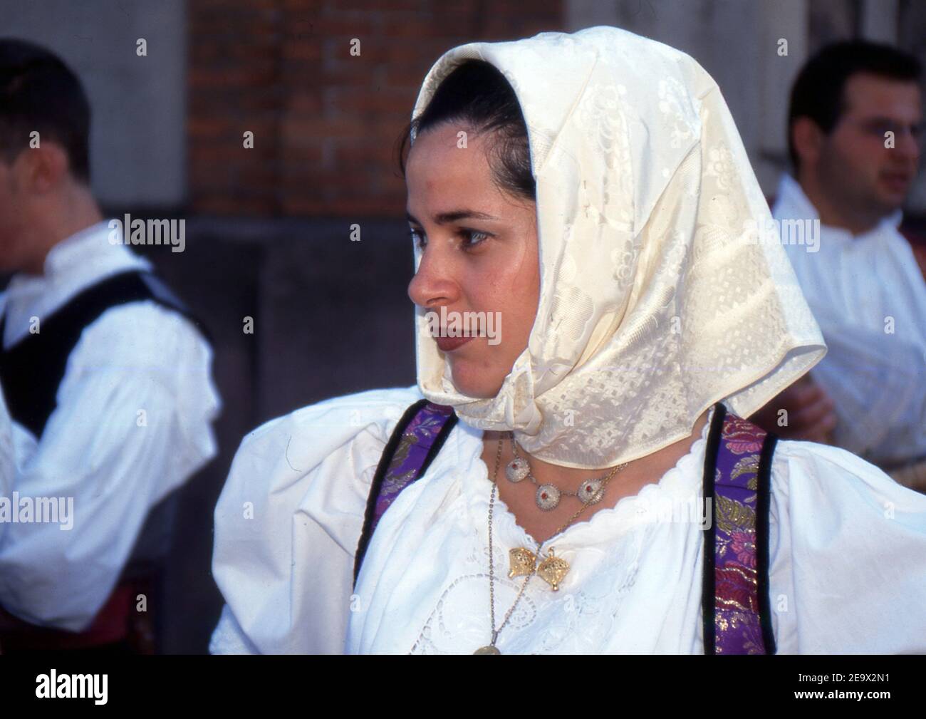 Sardinian traditional costumes (scanned from colorslide Stock Photo - Alamy