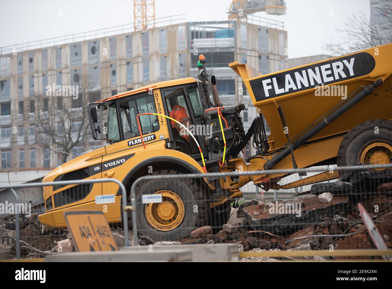 Birmingham, UK. 6th February 2021: Perry Barr Flyover passing by one of ...