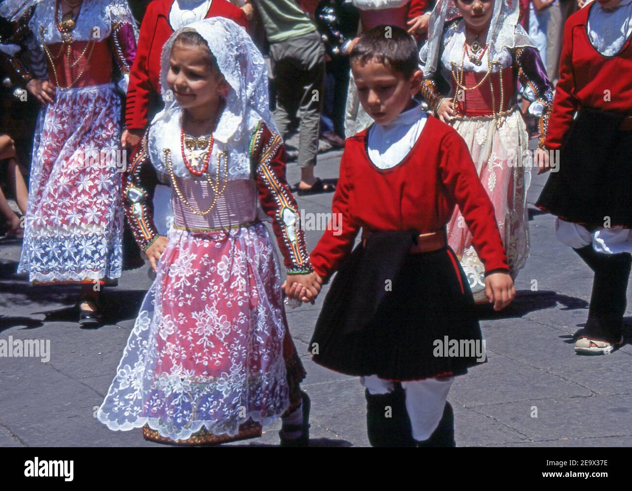 Sardinian traditional costumes (scanned from colorslide Stock Photo - Alamy