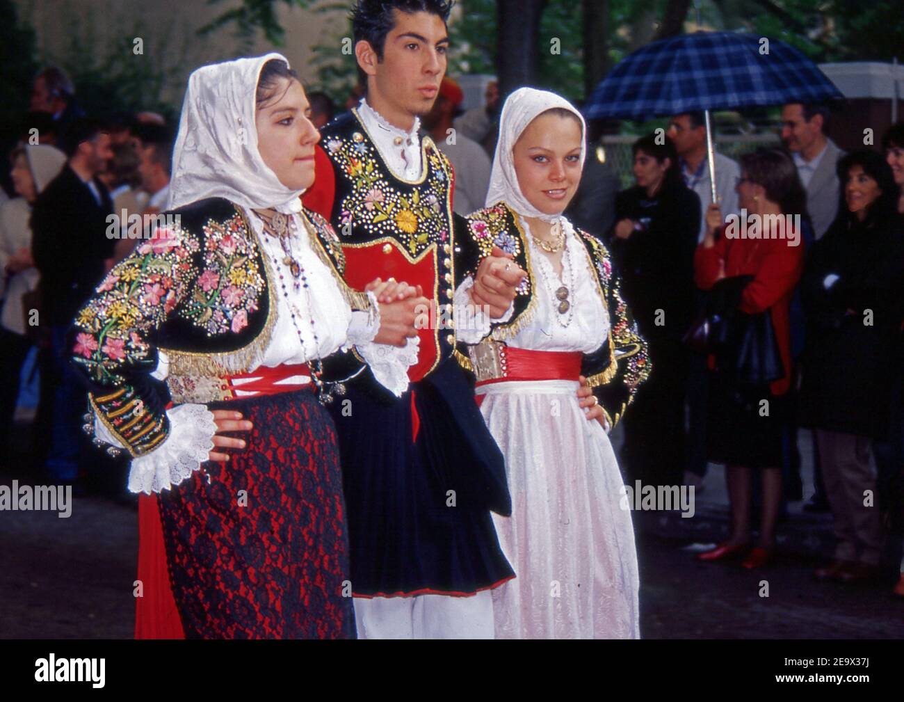 Sardinian traditional costumes (scanned from colorslide Stock Photo - Alamy