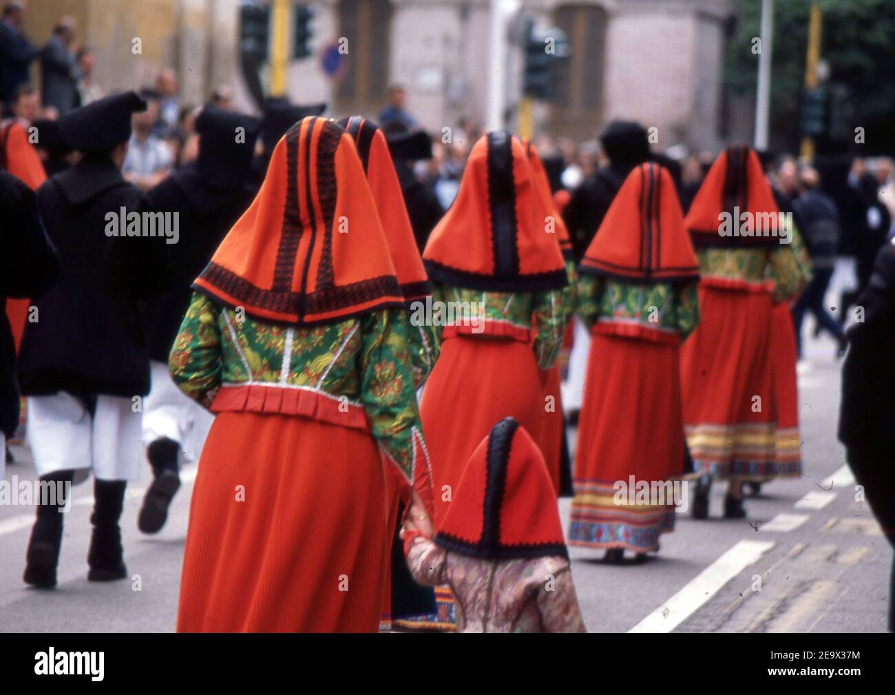 Sardinian traditional costumes (scanned from colorslide Stock Photo - Alamy
