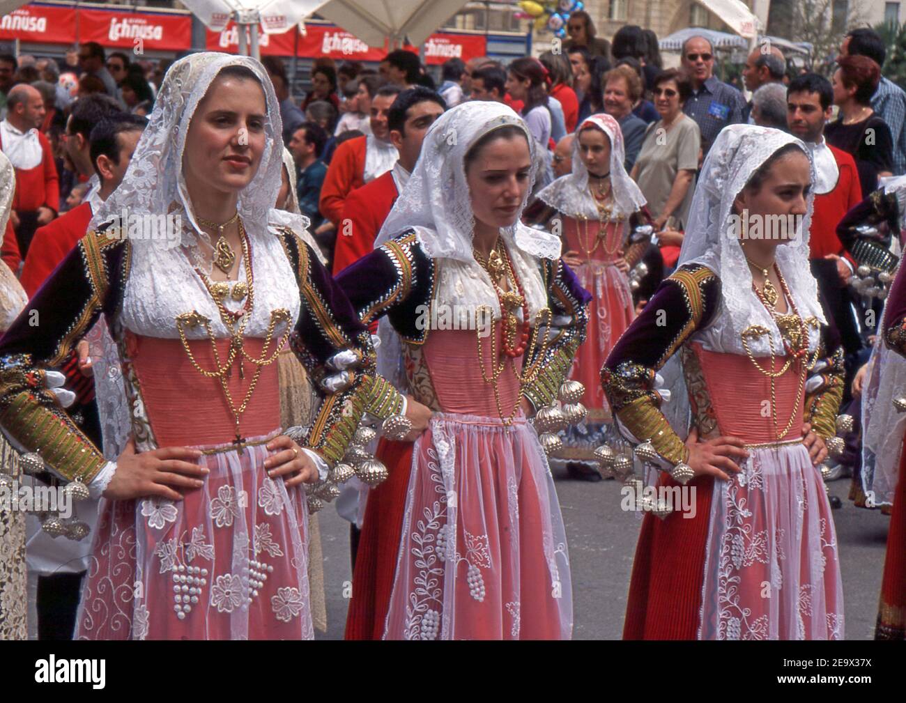 Sardinian traditional costumes (scanned from colorslide Stock Photo - Alamy