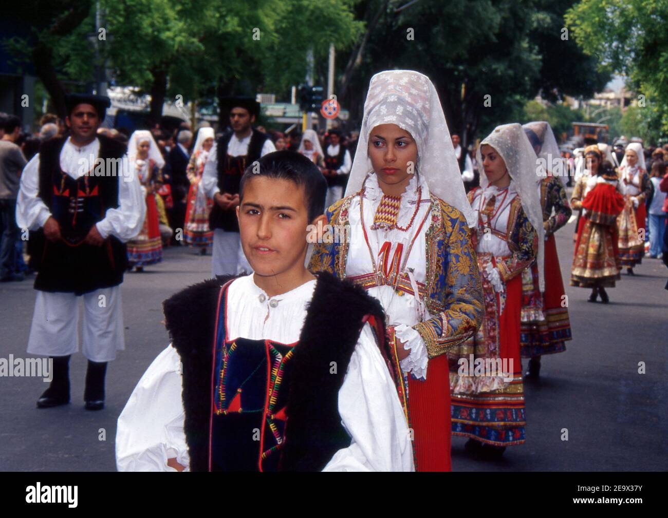 Sardinian traditional costumes (scanned from colorslide Stock Photo - Alamy