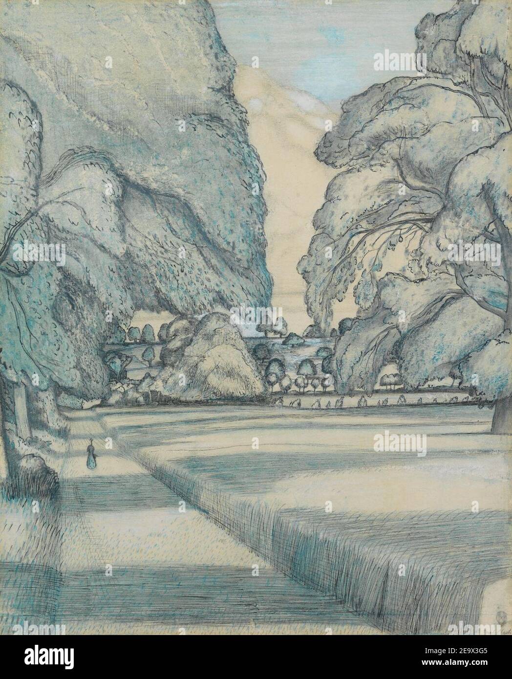 The Peacock Path by Paul Nash, 1912, pen and ink Stock Photo - Alamy