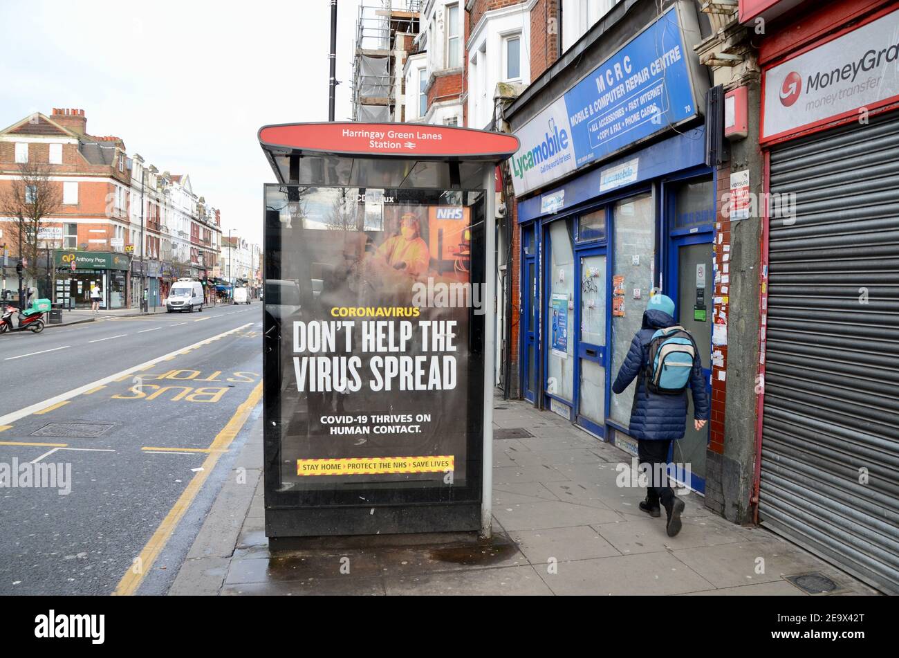 nhs government covid warning posters in haringey london green lanes uk ...