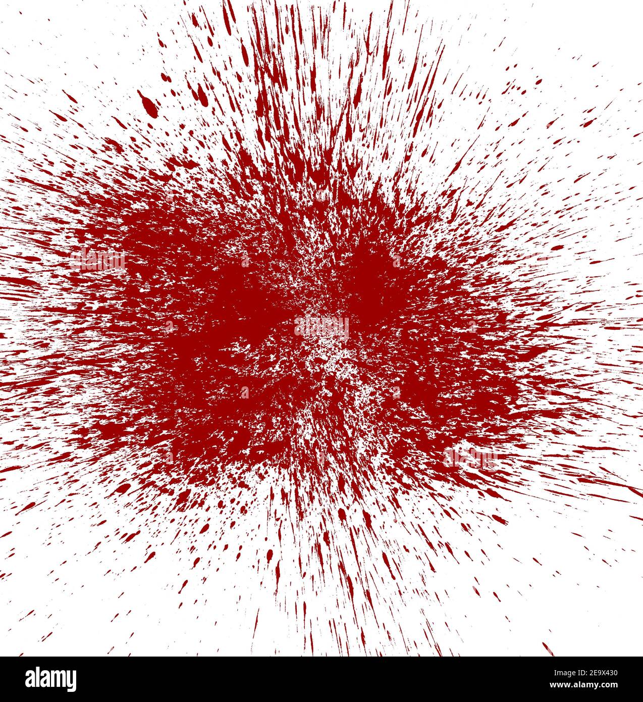 Blood splashed isolated on white background Stock Photo - Alamy