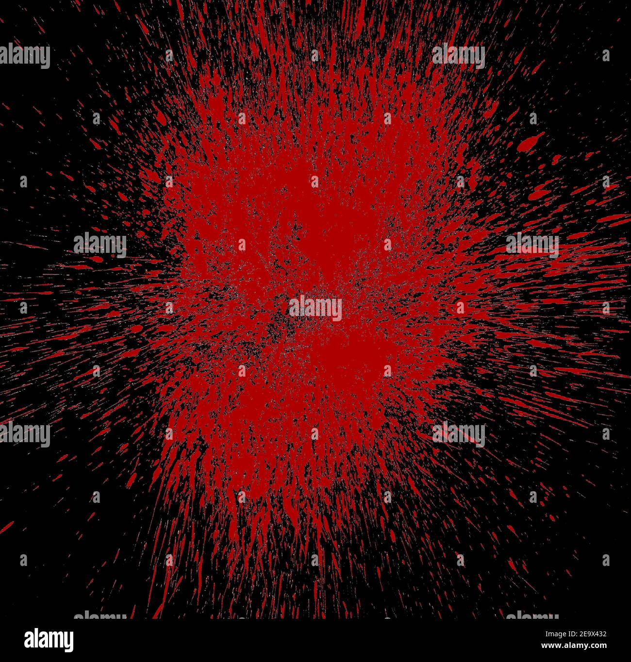 Blood splashed isolated on black background Stock Photo - Alamy