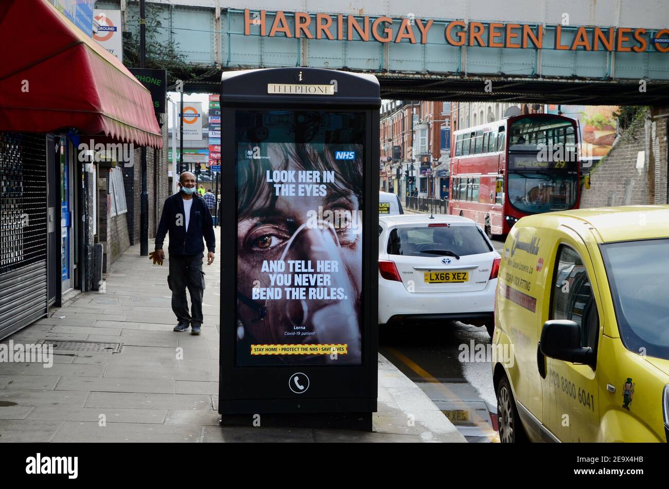 nhs government covid warning posters in haringey london green lanes uk ...