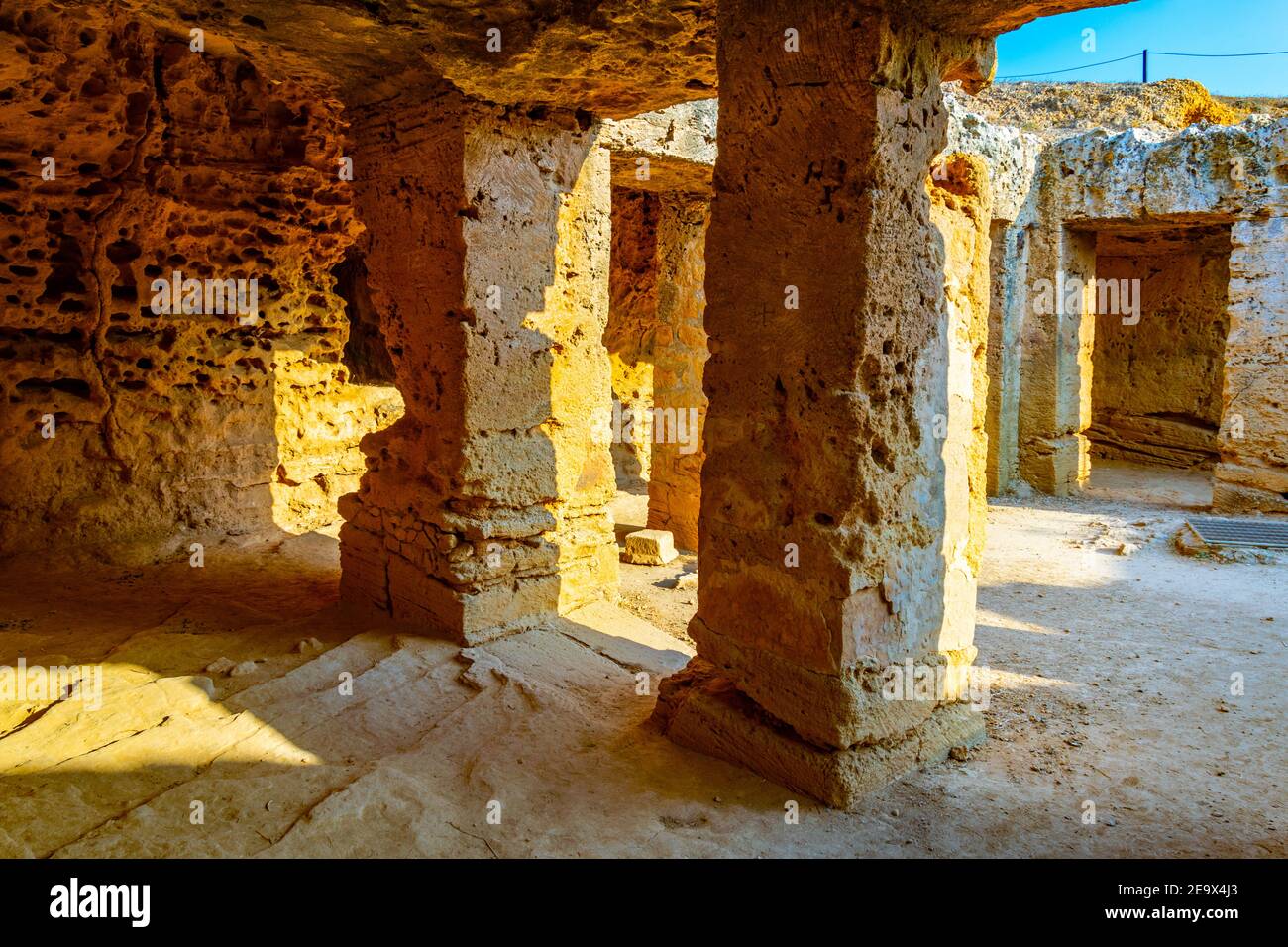 Interior of tombs of the kings necropolis on Paphos, Cyprus Stock Photo ...