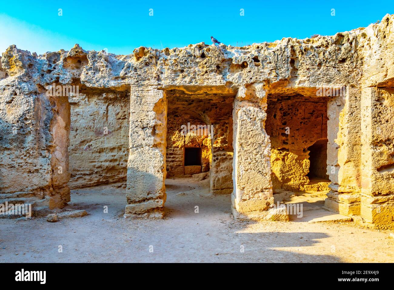 Interior of tombs of the kings necropolis on Paphos, Cyprus Stock Photo ...