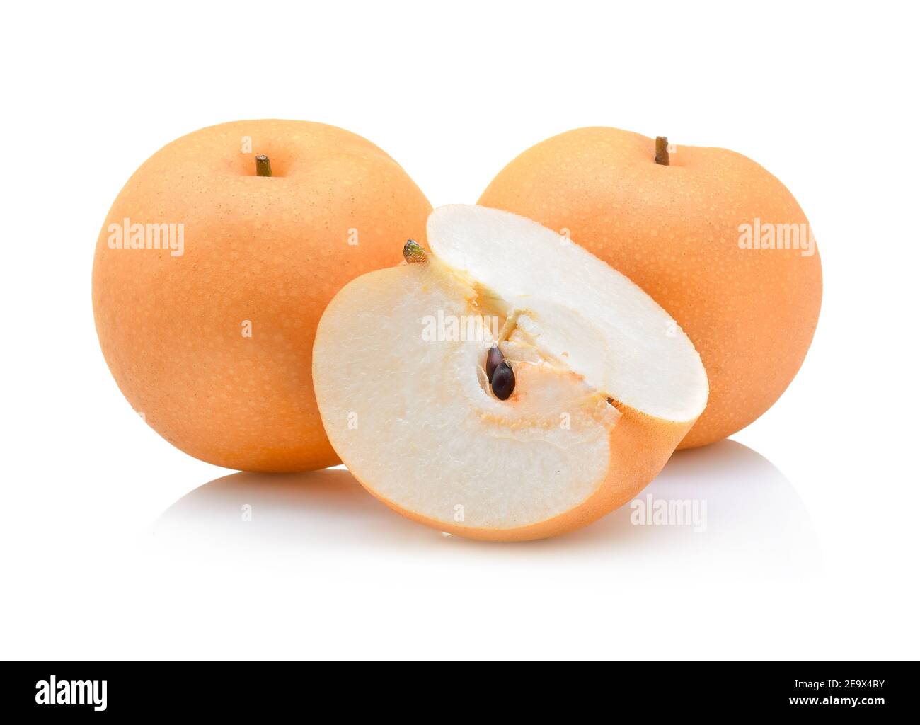 Snow pear isolated on white background Stock Photo - Alamy