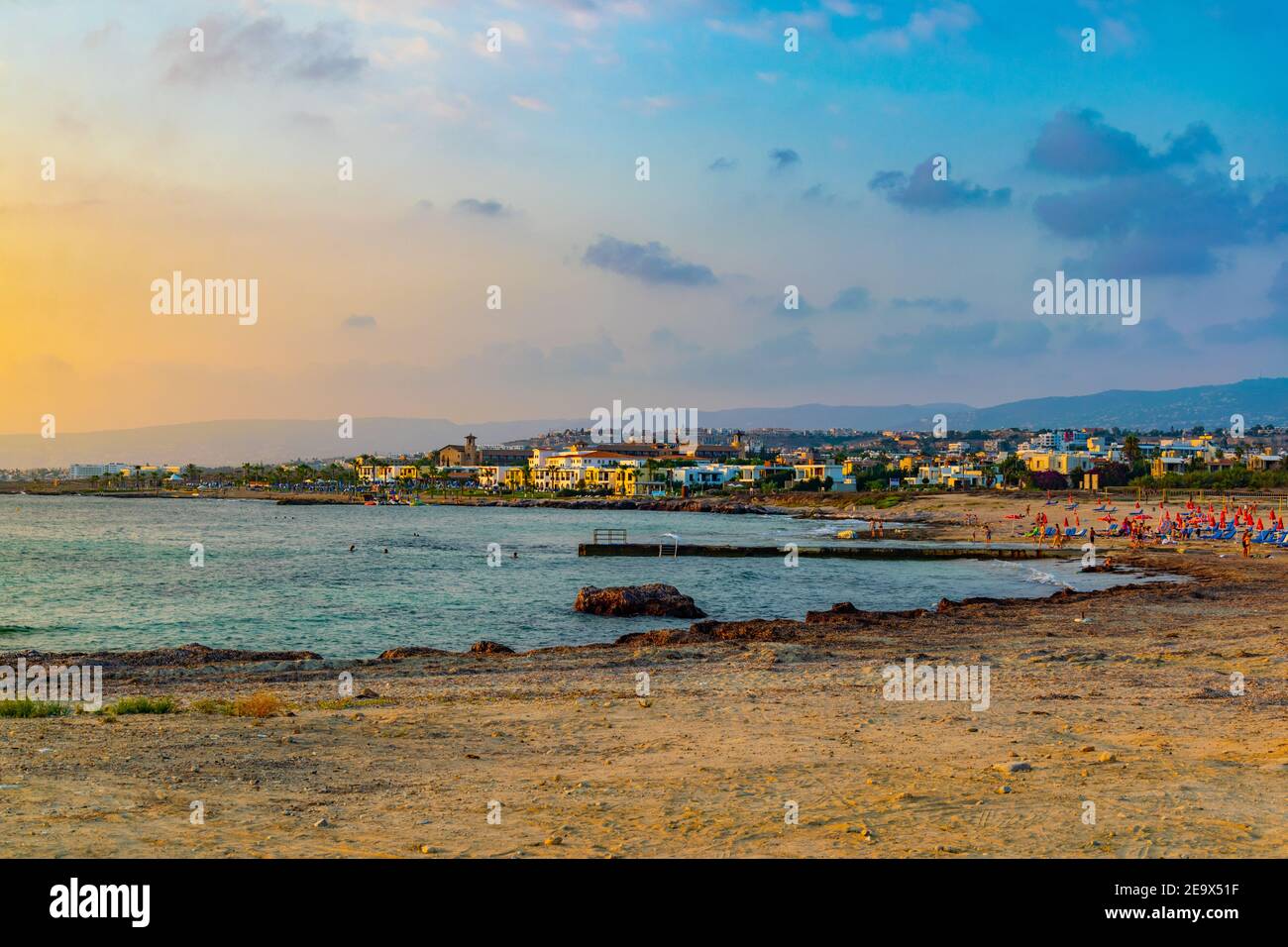 Paphos promenade sunset hi-res stock photography and images - Alamy