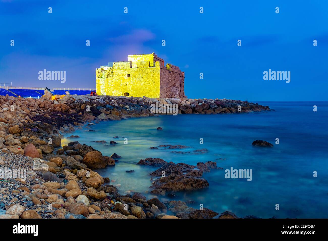 Sunset view of Paphos castle on Cyprus Stock Photo - Alamy