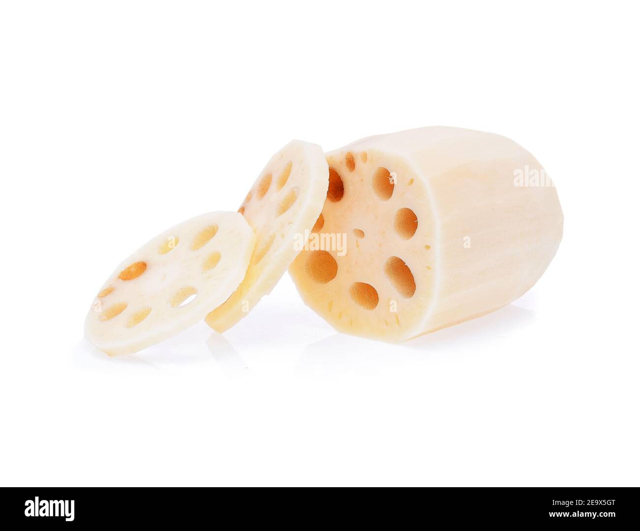 Lotus root isolated on white background Stock Photo - Alamy