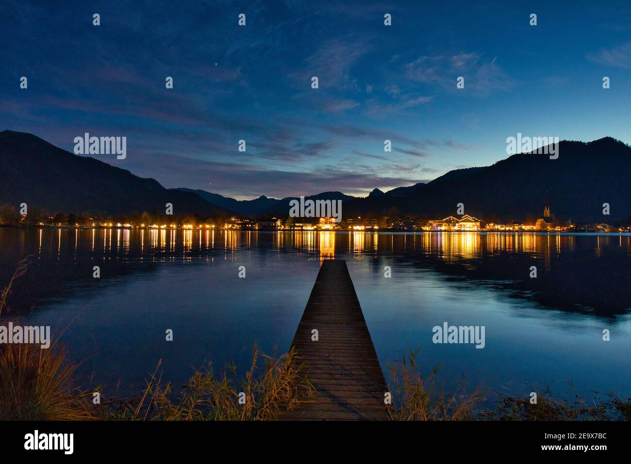 Romantic lake panorama Stock Photo - Alamy
