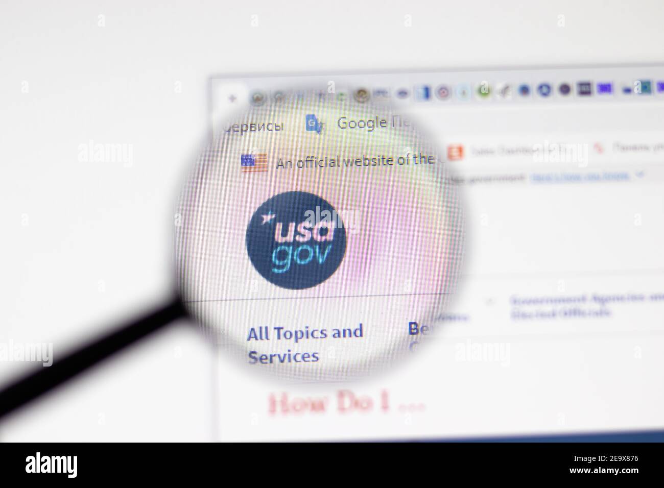 Los Angeles, USA - 1 February 2021: USA Government website page. Usa ...