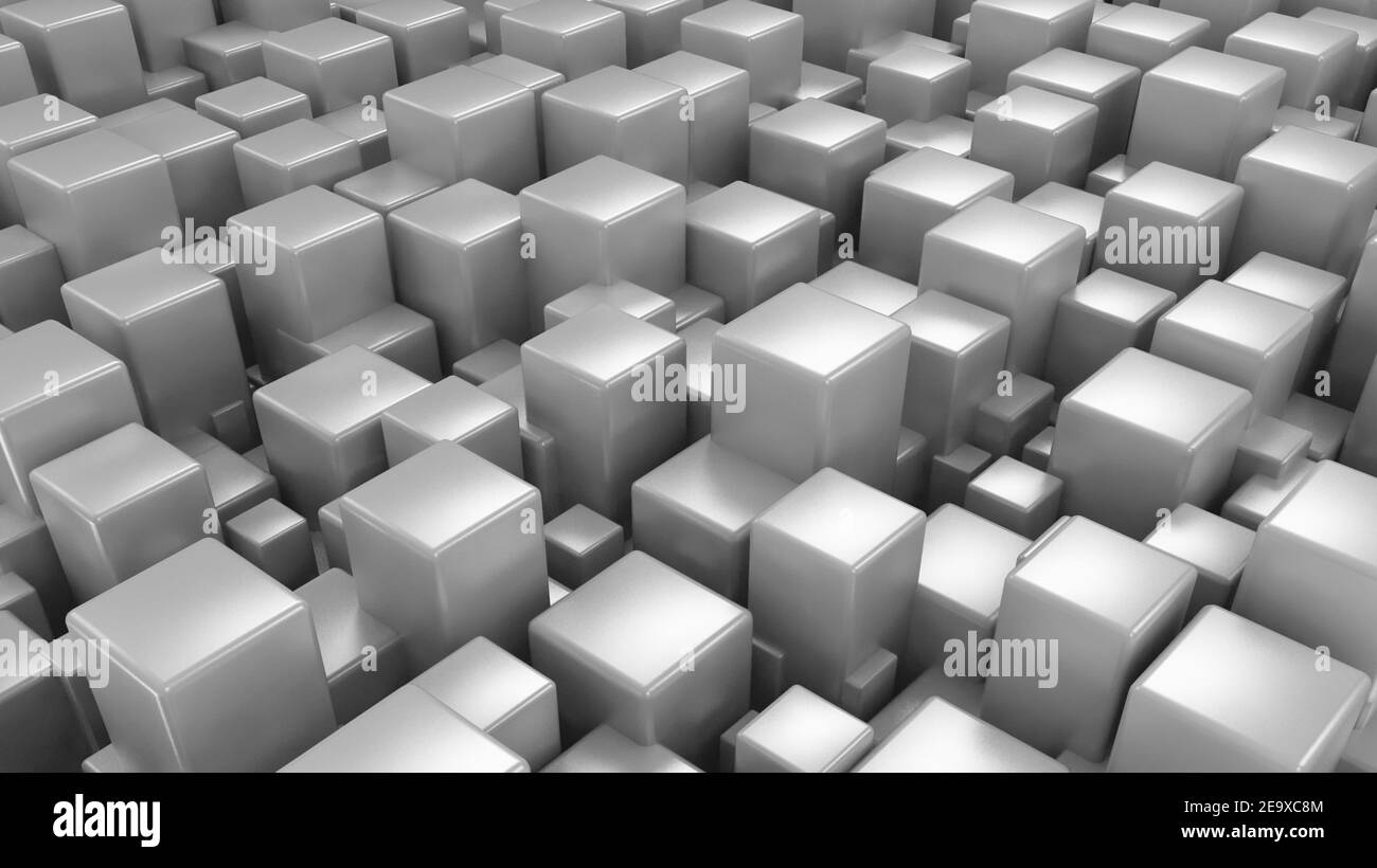 3D abstract background. Dark metallic boxes 3d illustration technology ...