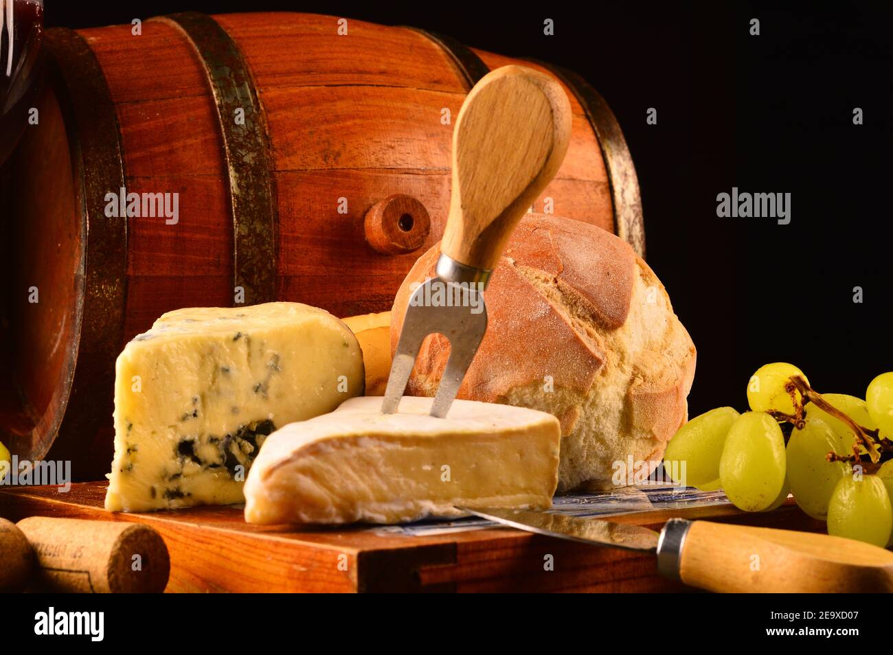 Cheese and barrel, studio shot Stock Photo - Alamy
