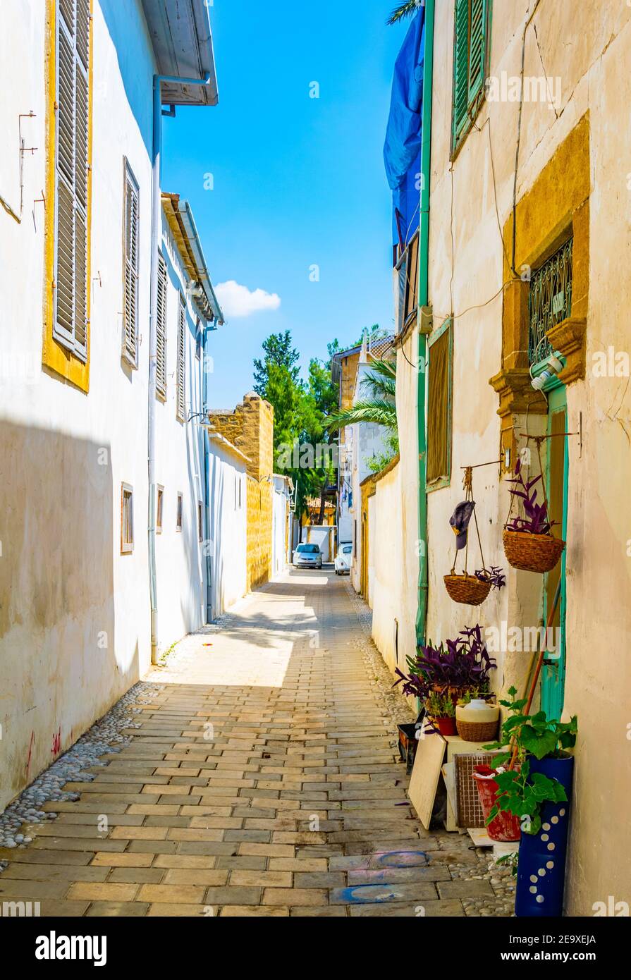 narrow street in the old town of Lefkosa, Cyprus Stock Photo - Alamy