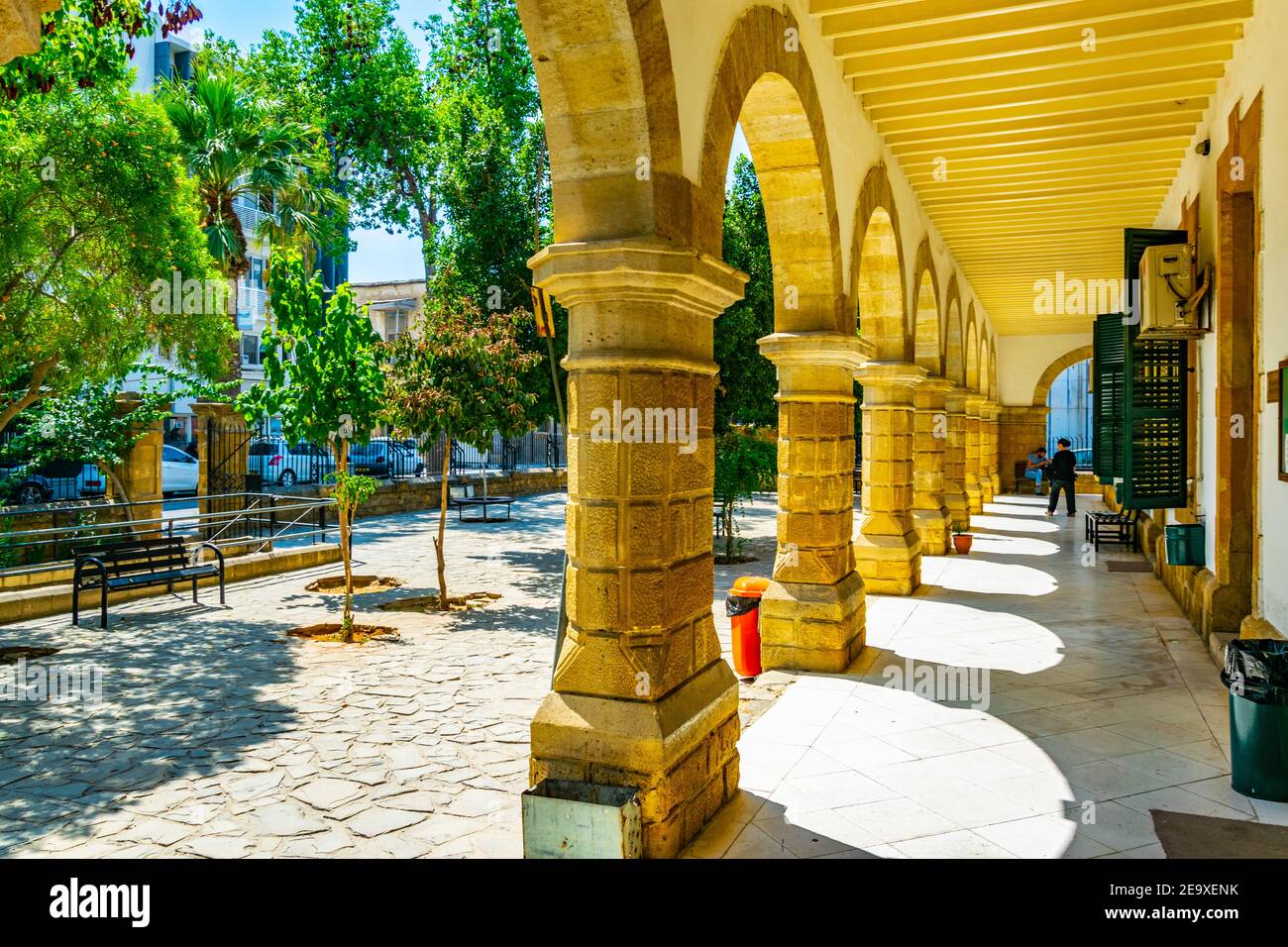 Arcade of the Law courts building in Lefkosa, Cyprus Stock Photo - Alamy