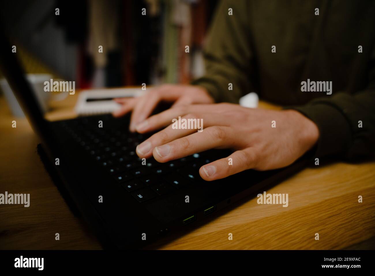 Male typing hi-res stock photography and images - Alamy