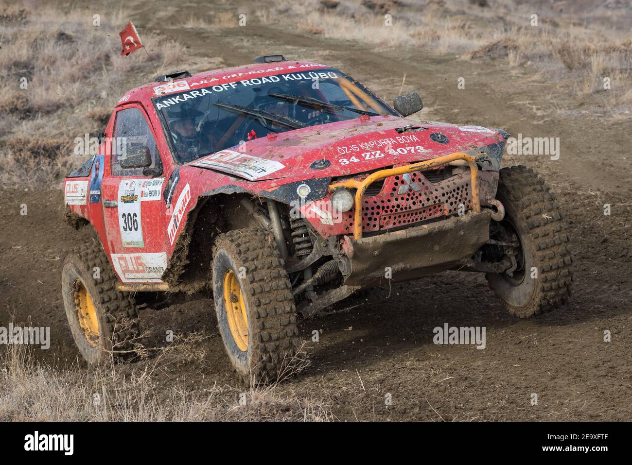 Ankara, Turkey - December 04, 2016: Several pilots compete at an off ...