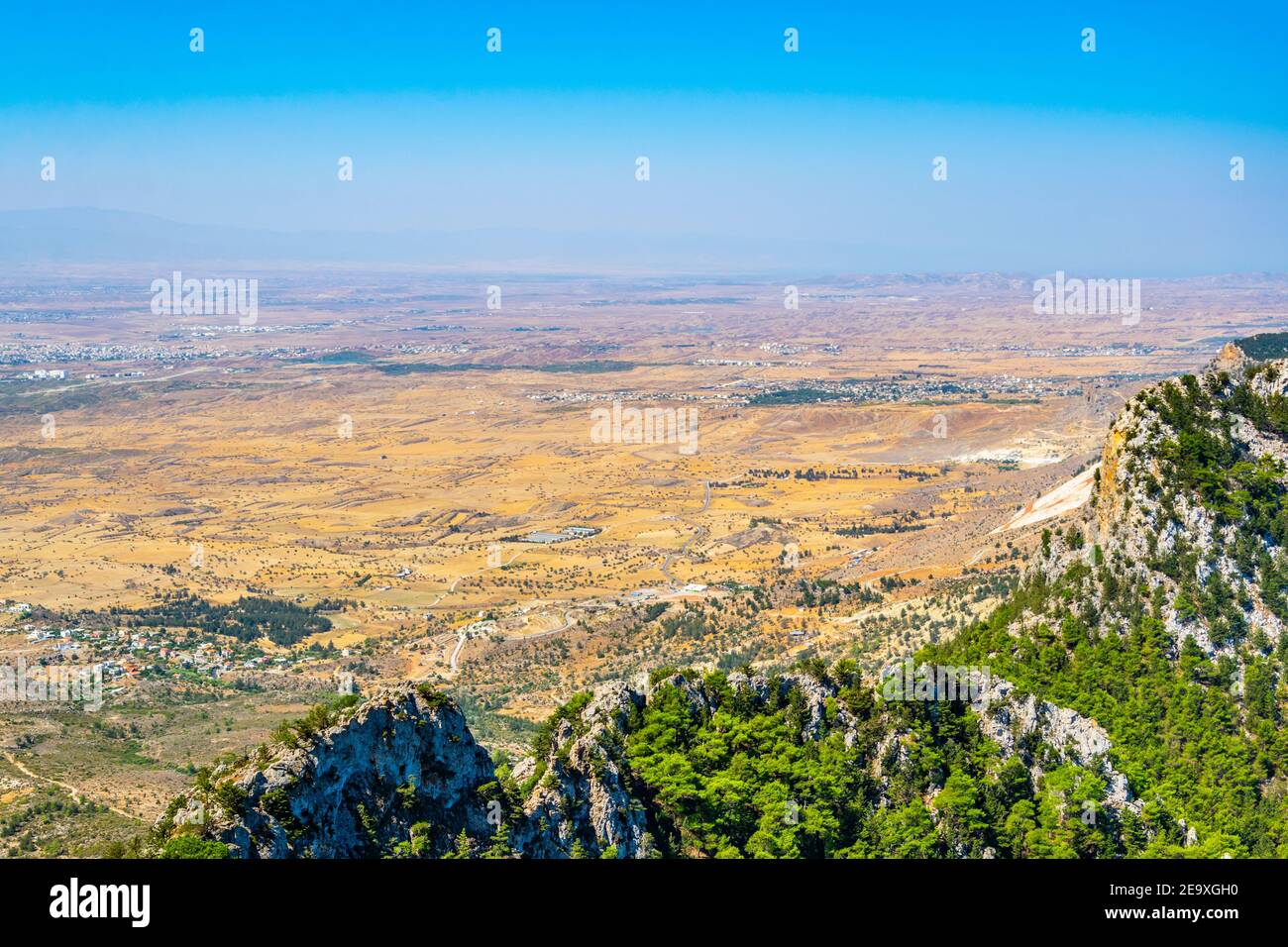 Aerial view of Nicosia/Lefkosa from Buffavento castle in Cyprus Stock ...