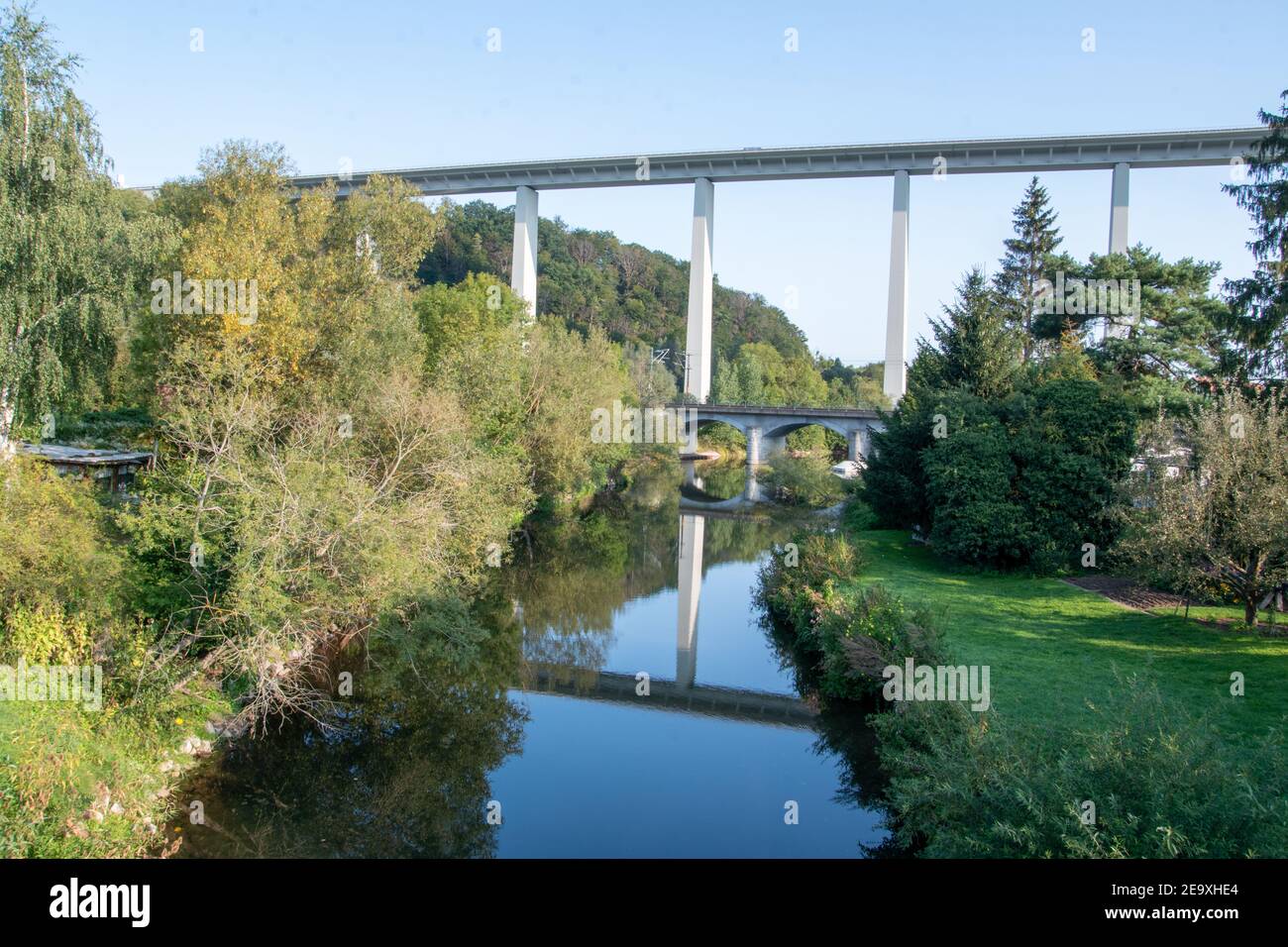 Bridge over the Werra near Hörschel a district of Eisenach and the ...