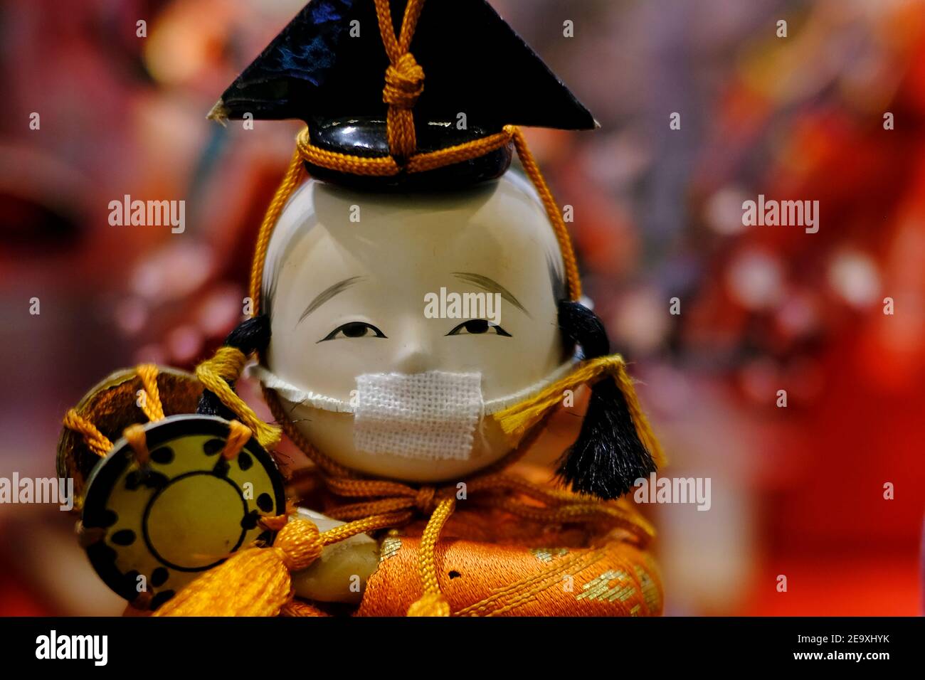 Tokyo, Japan. 06th Feb, 2021. A Hina doll decorated at the station in ...