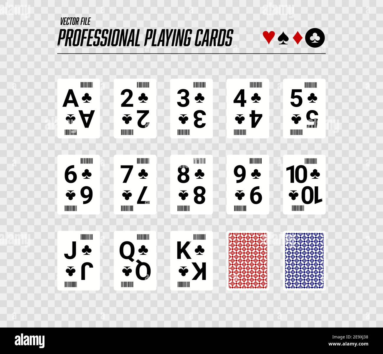 Professional Playing Cards with Barcode (Plus Backs). Transparent ...