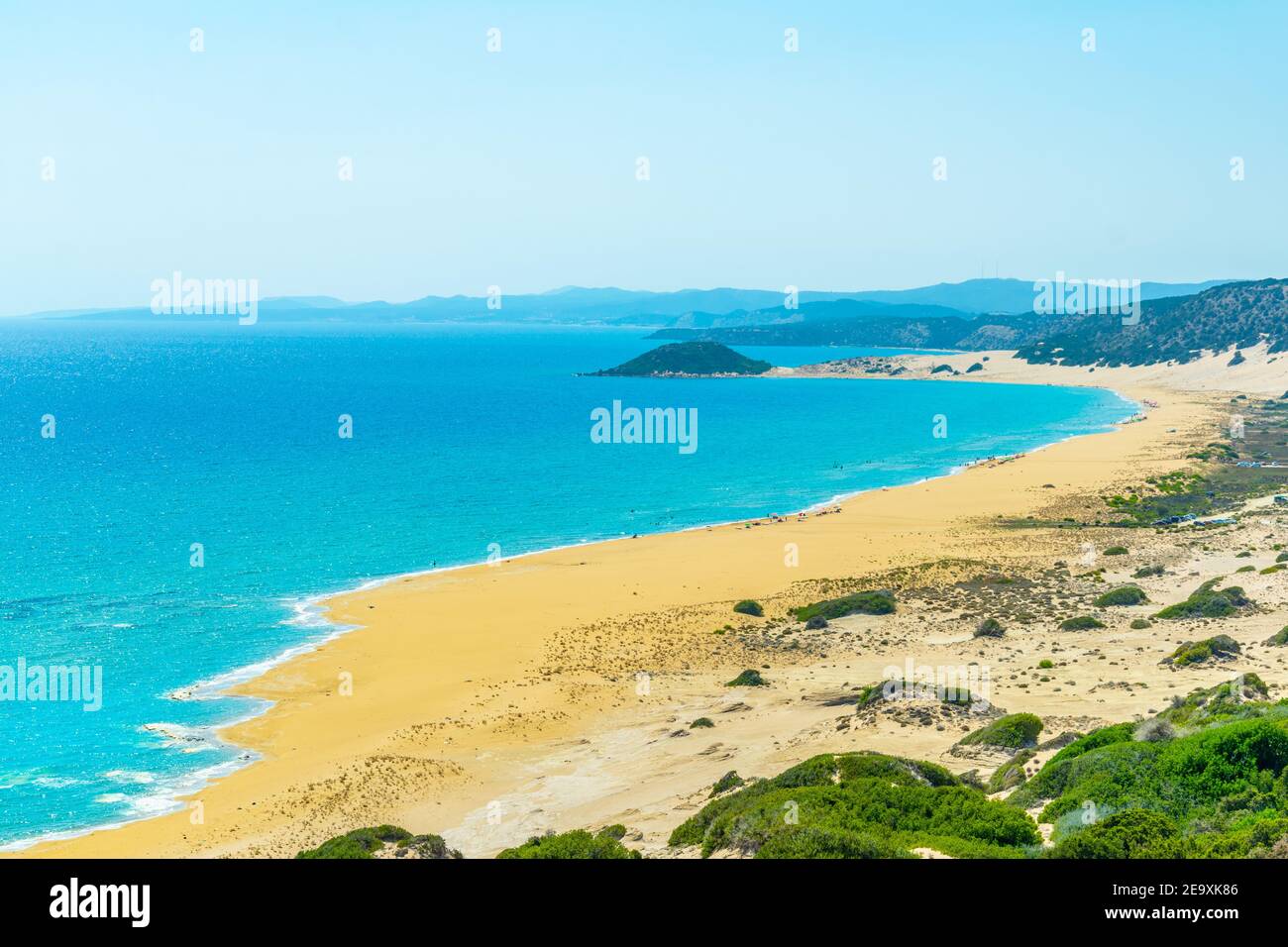 Famous golden beach situated at the end of Karpaz peninsula on Cyprus ...