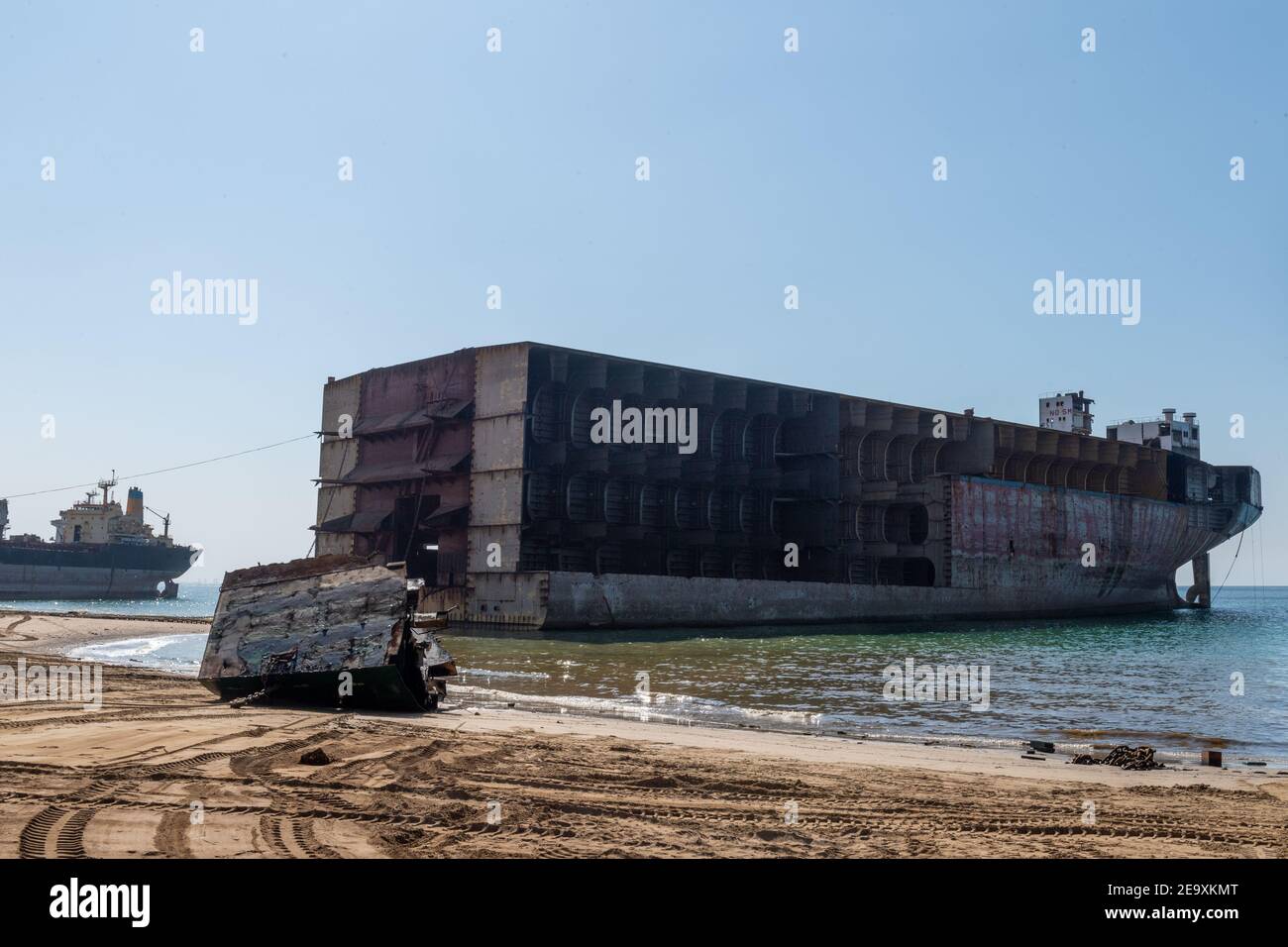Ships to be broken up at Gadani ship-breaking yard, located across a 10 ...
