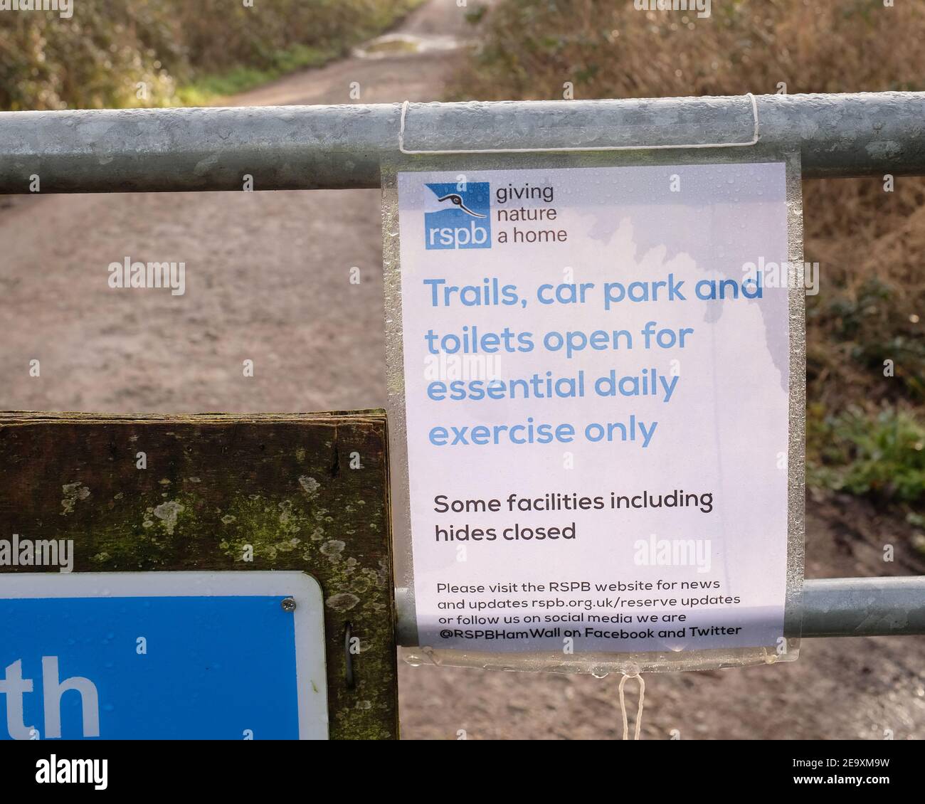 February 2021 - Signs at RSPB Ham Wall nature reserve in Somerset ...