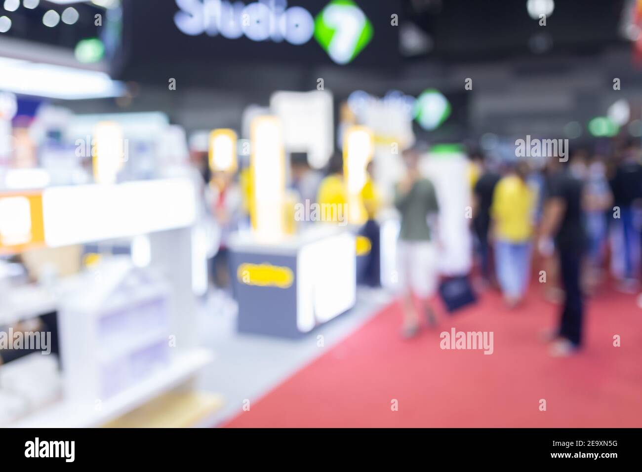 Abstract blur people in exhibition hall event trade show expo ...
