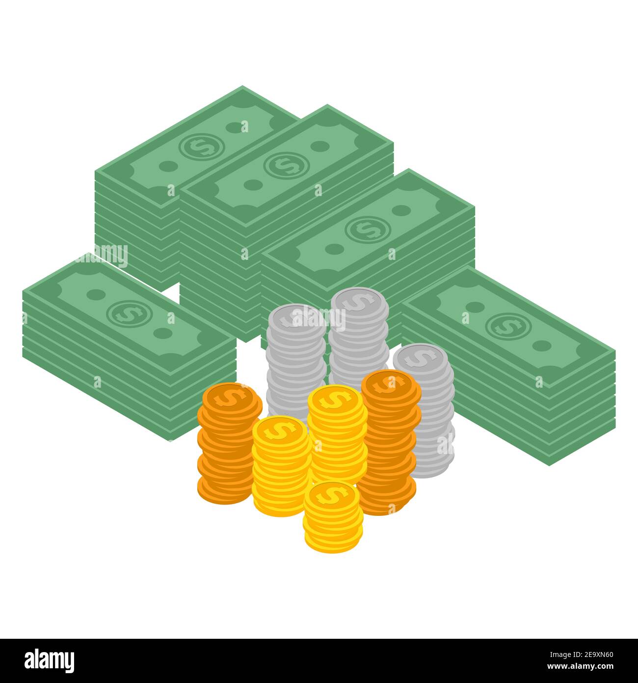 Big pile of coins illustration hi-res stock photography and images - Alamy