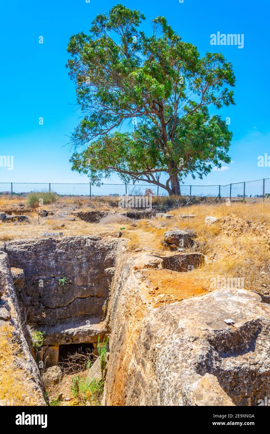 ancient ruins of Necropolis of Salamis near Famagusta, Cyprus Stock ...
