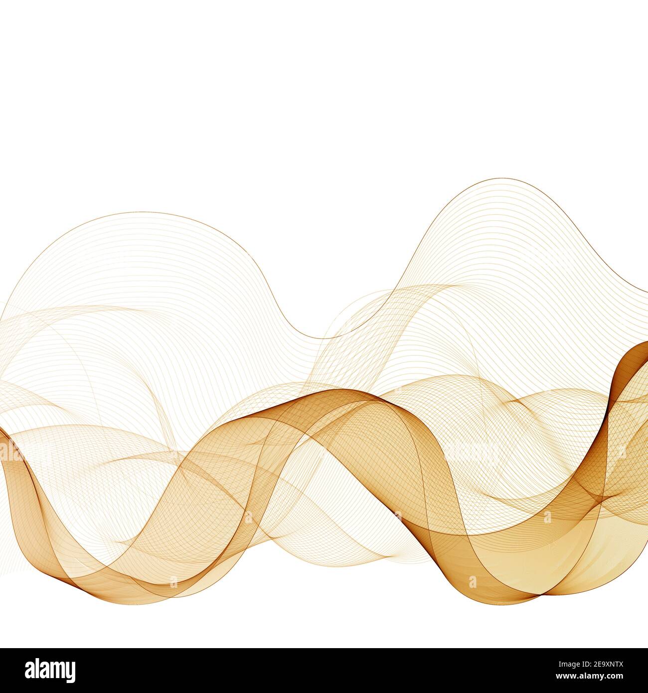 Abstract wave lines gold color isolated on white background. For design ...