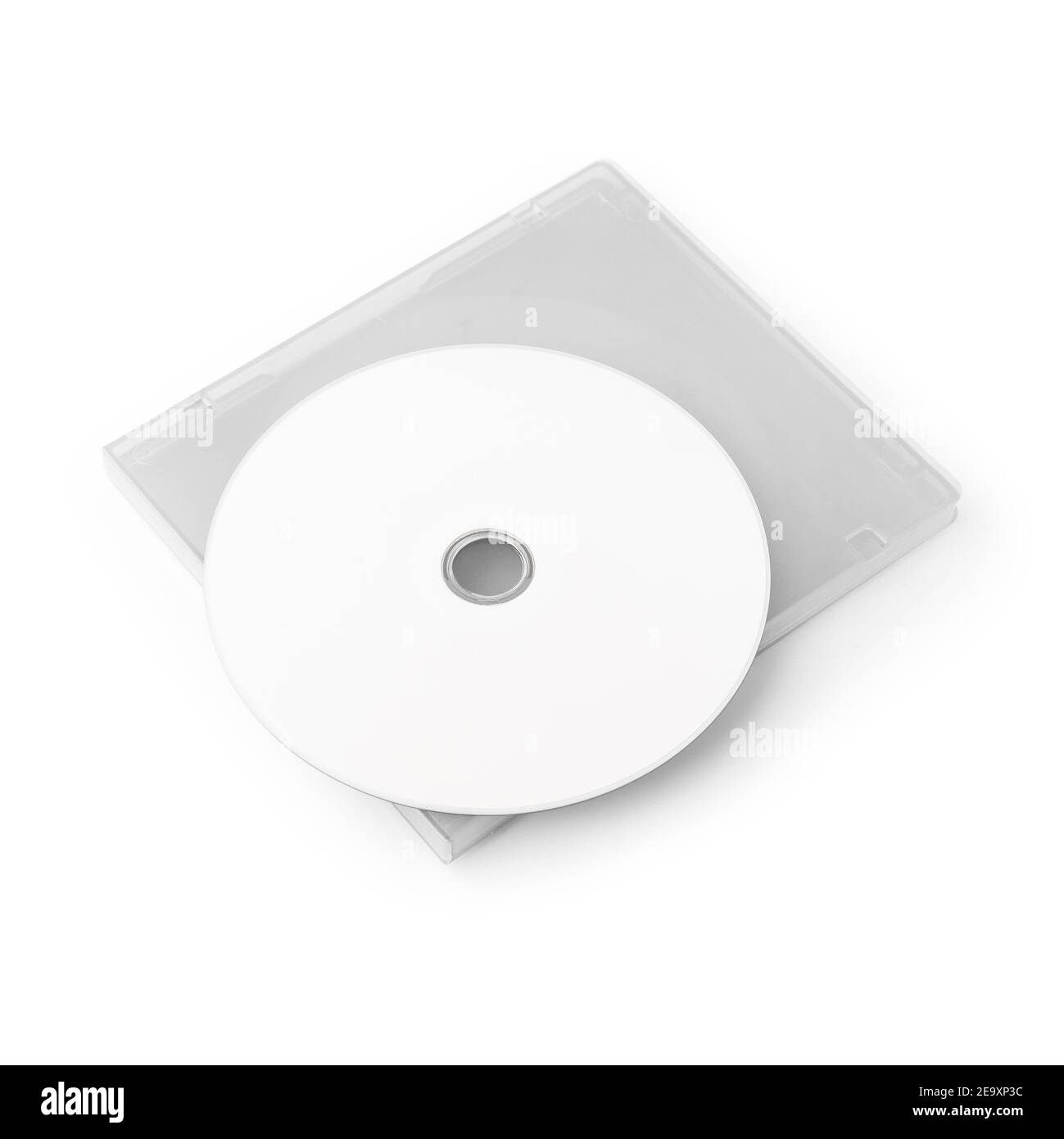 Realistic white cd with box cover template isolated on white background ...