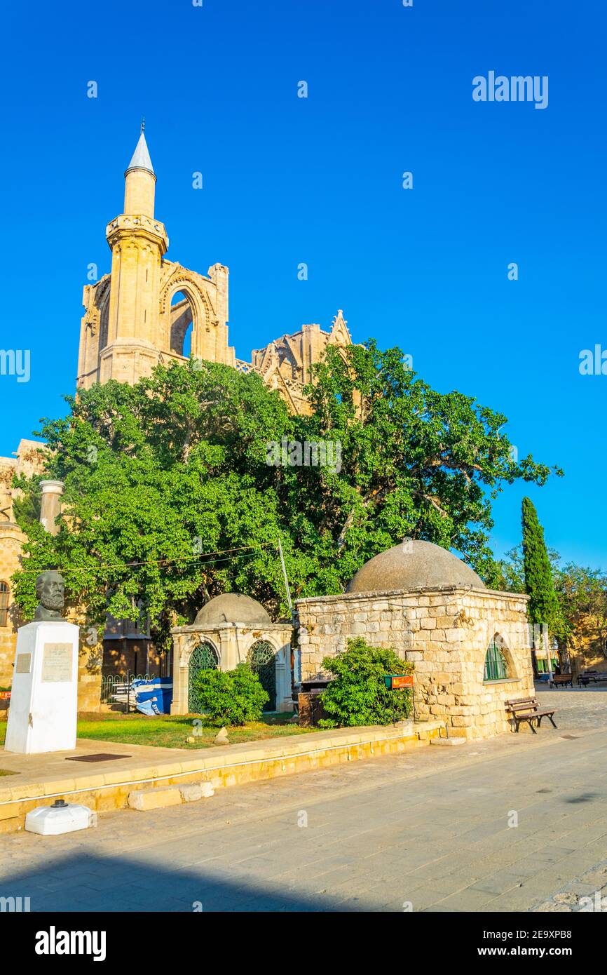 Old town of Famagusta with Lala Mustafa Pasa Mosque, Cyprus Stock Photo ...