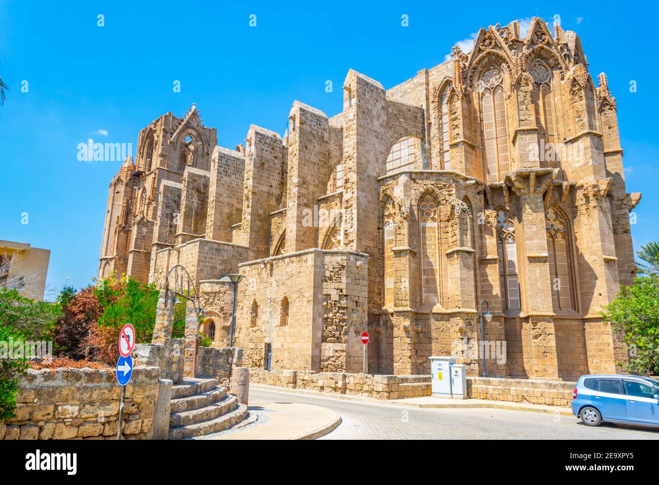 Old town of Famagusta with Lala Mustafa Pasa Mosque, Cyprus Stock Photo ...